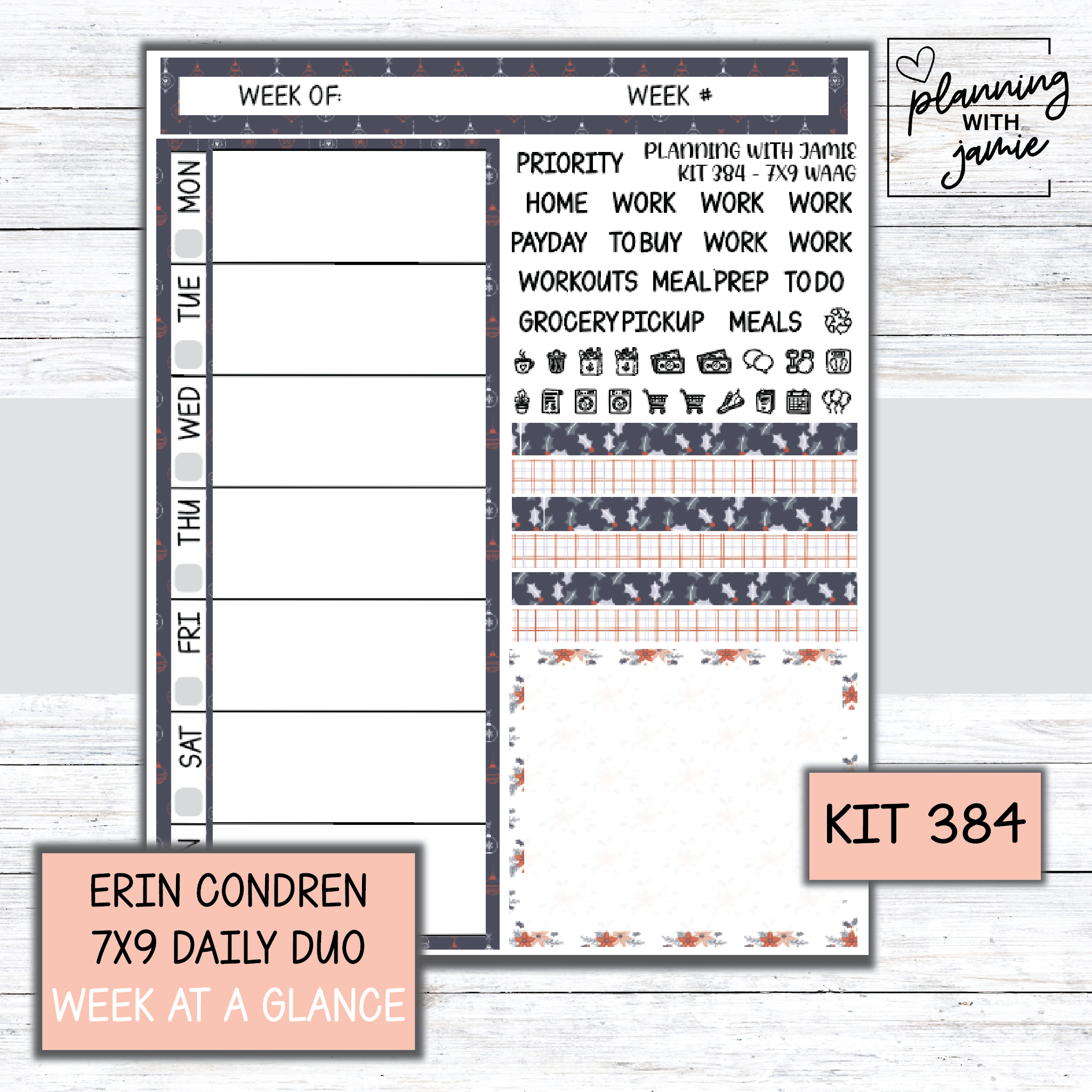 Kit 384 Week At A Glance Sticker – Planning With Jamie