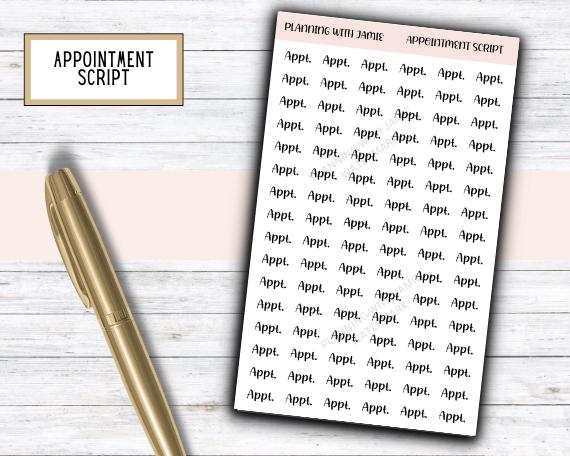 APPOINTMENT Stickers, APPOINTMENT Script, Appt Script, Appt Sticker, P – Planning With Jamie