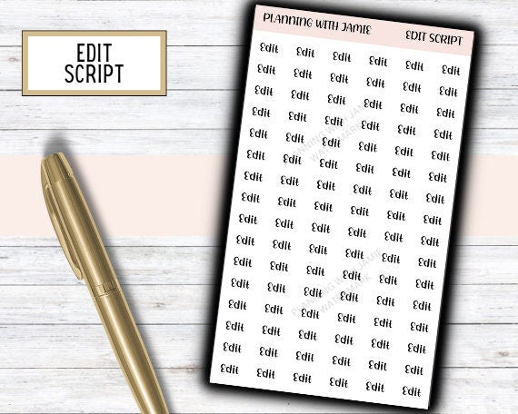 EDIT Stickers, EDIT Script, Planner Stickers, Social Media Planning St ...