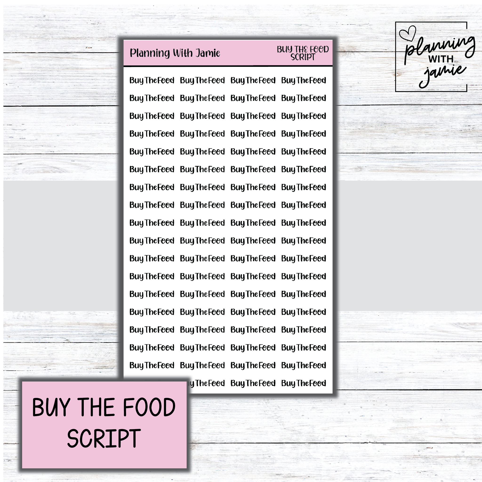 BUY THE FOOD SCRIPT STICKER – Planning With Jamie