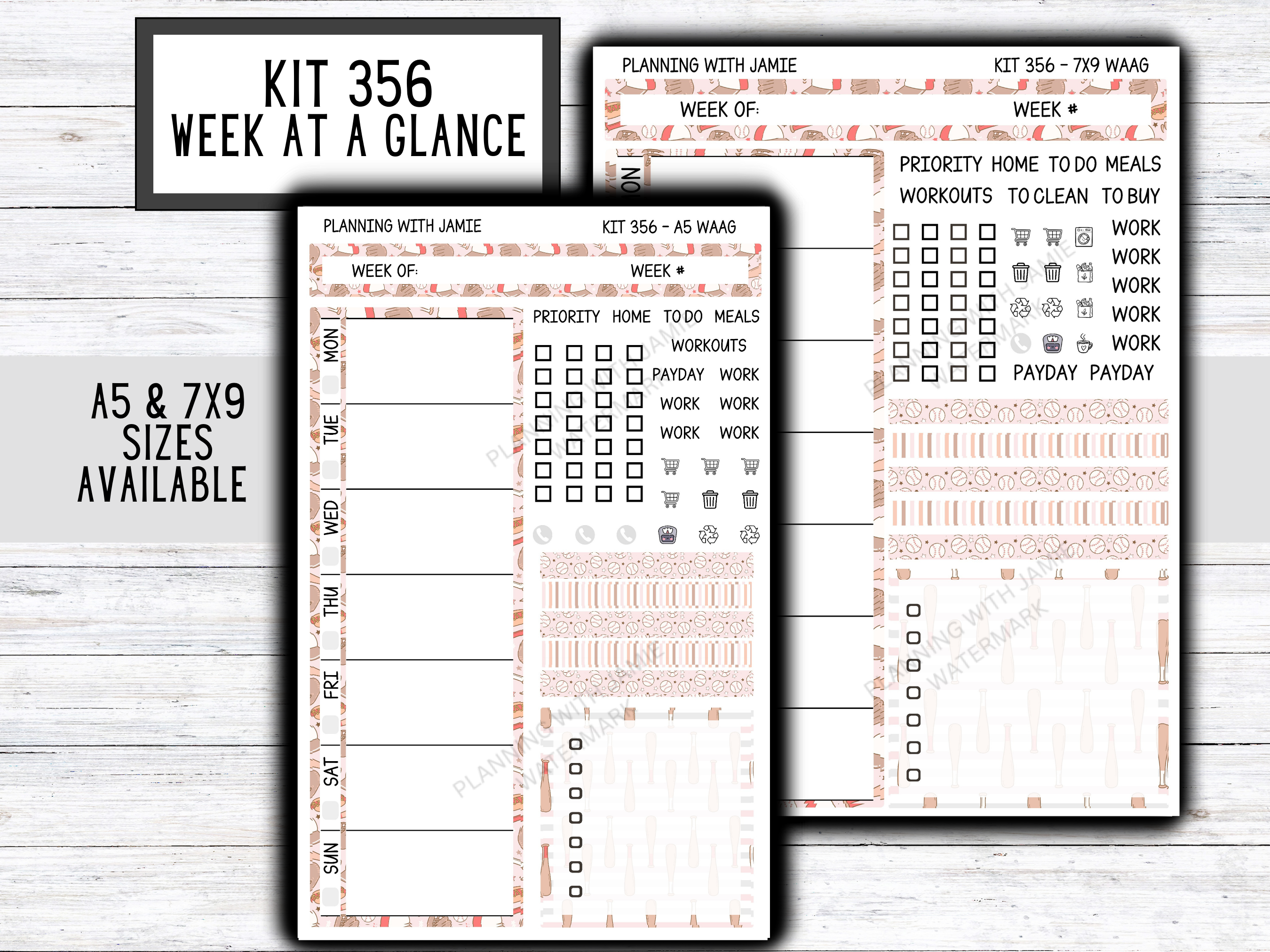 Kit 356 Week At A Glance Sticker Kit – Planning With Jamie