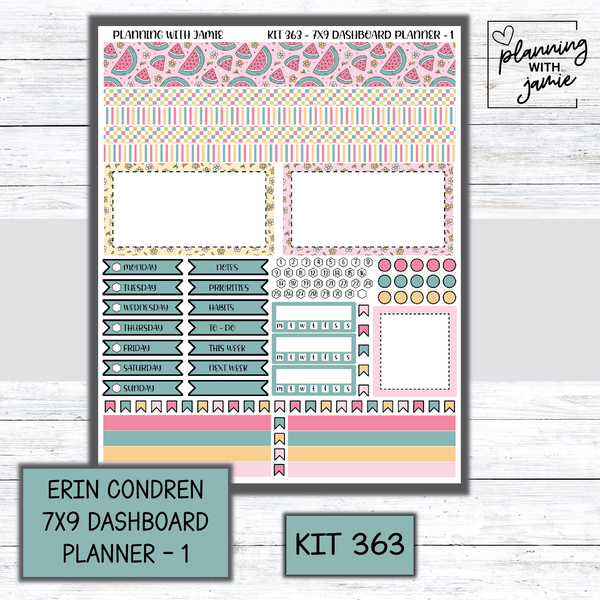 Kit 363 Erin Condren Dashboard Planner Sticker Kit – Planning With Jamie