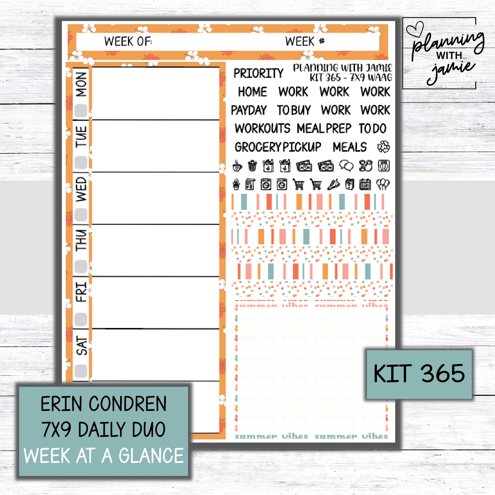 Kit 365 Week At A Glance Sticker – Planning With Jamie