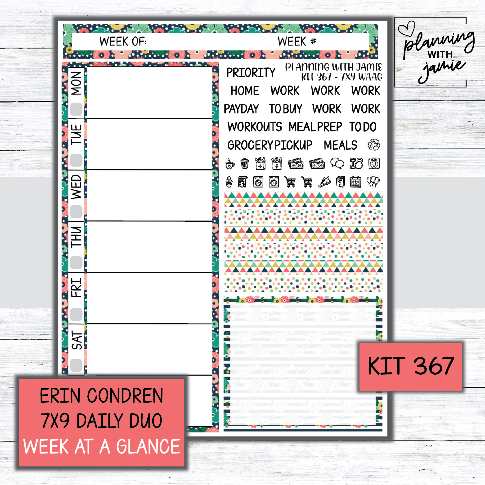 WEEK AT A GLANCE KITS – Planning With Jamie