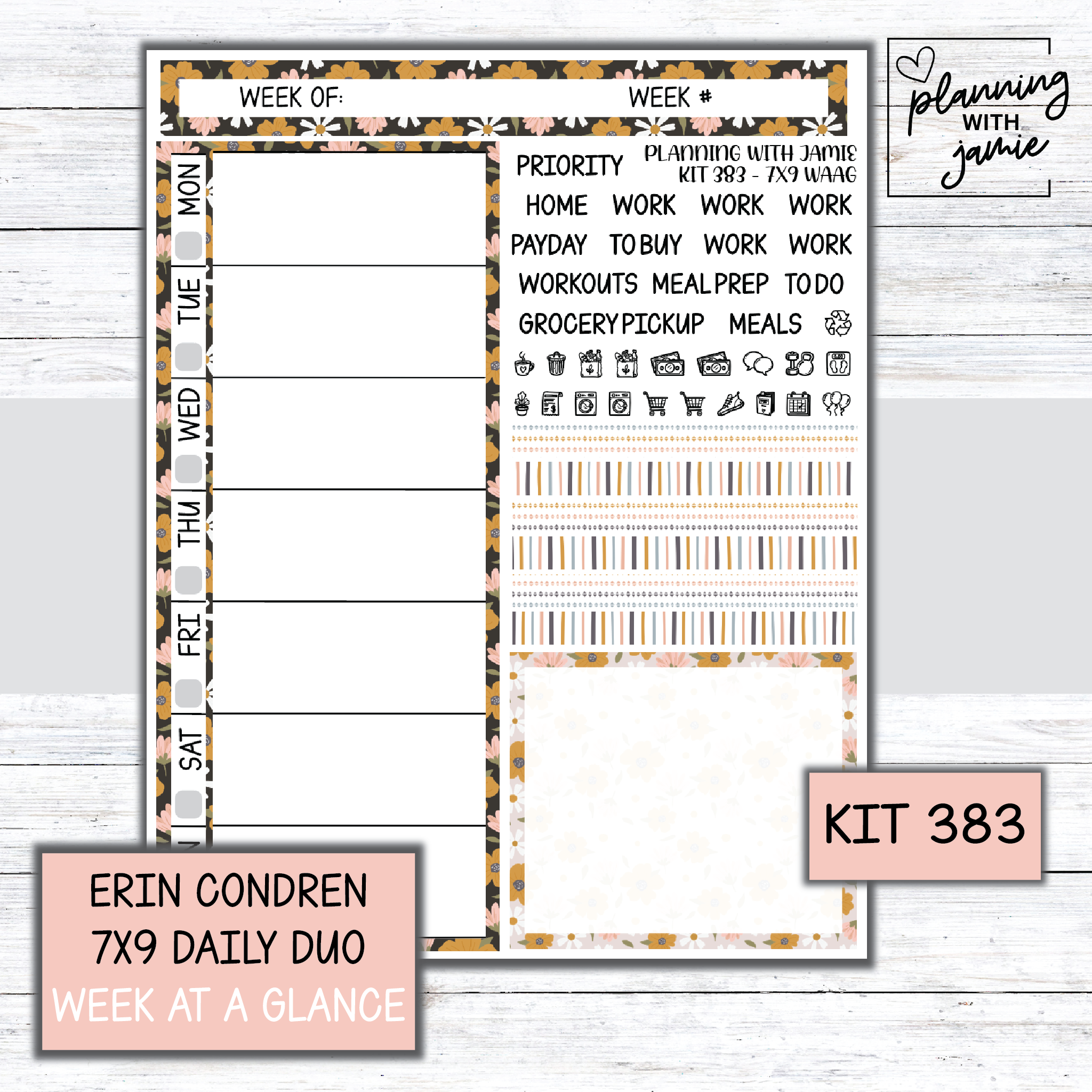 Kit 383 Week At A Glance Sticker – Planning With Jamie