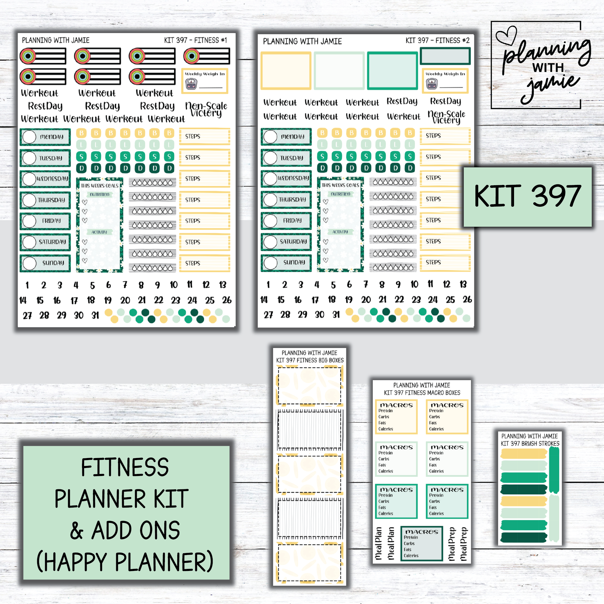 Kit 397 Weekly Fitness Sticker Kit – Planning With Jamie