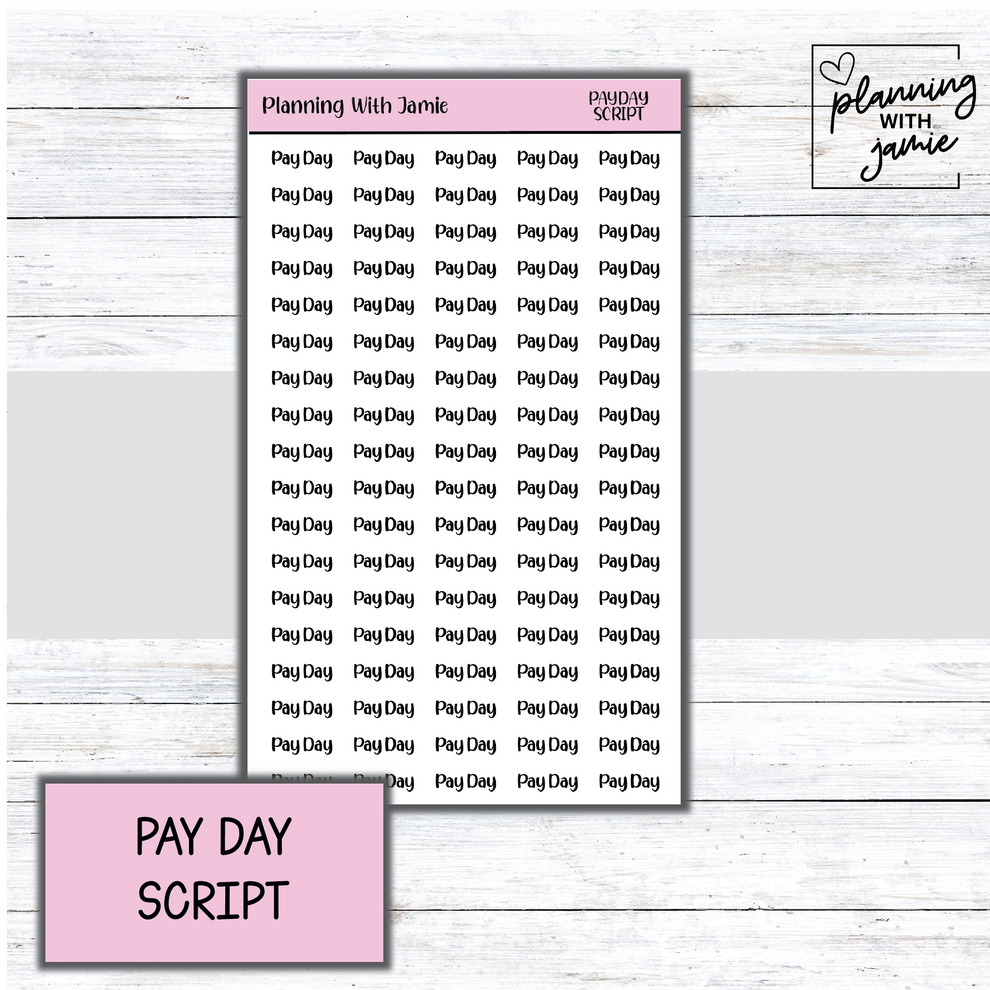 PAYDAY SCRIPT STICKER – Planning With Jamie