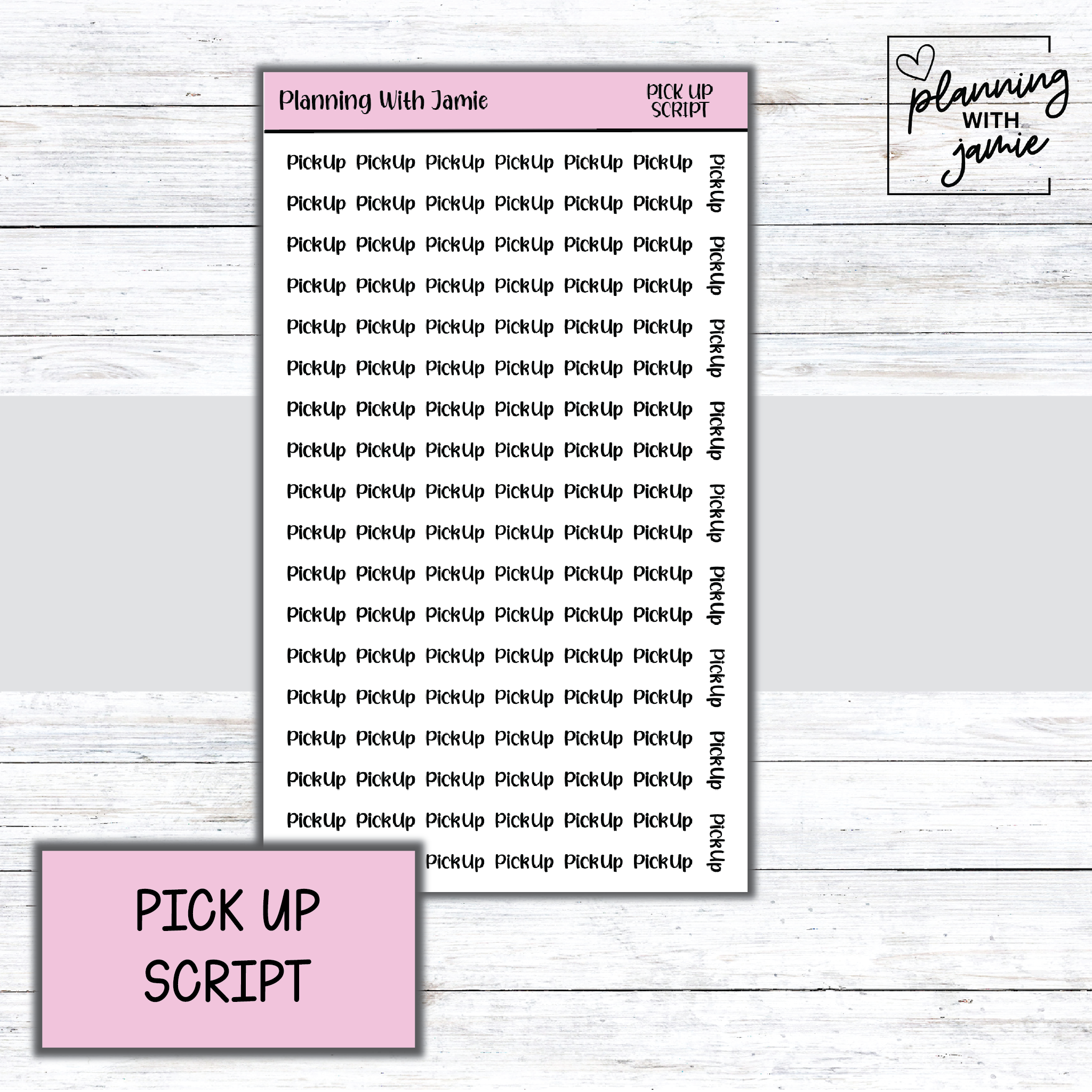 PICK UP SCRIPT STICKERS – Planning With Jamie