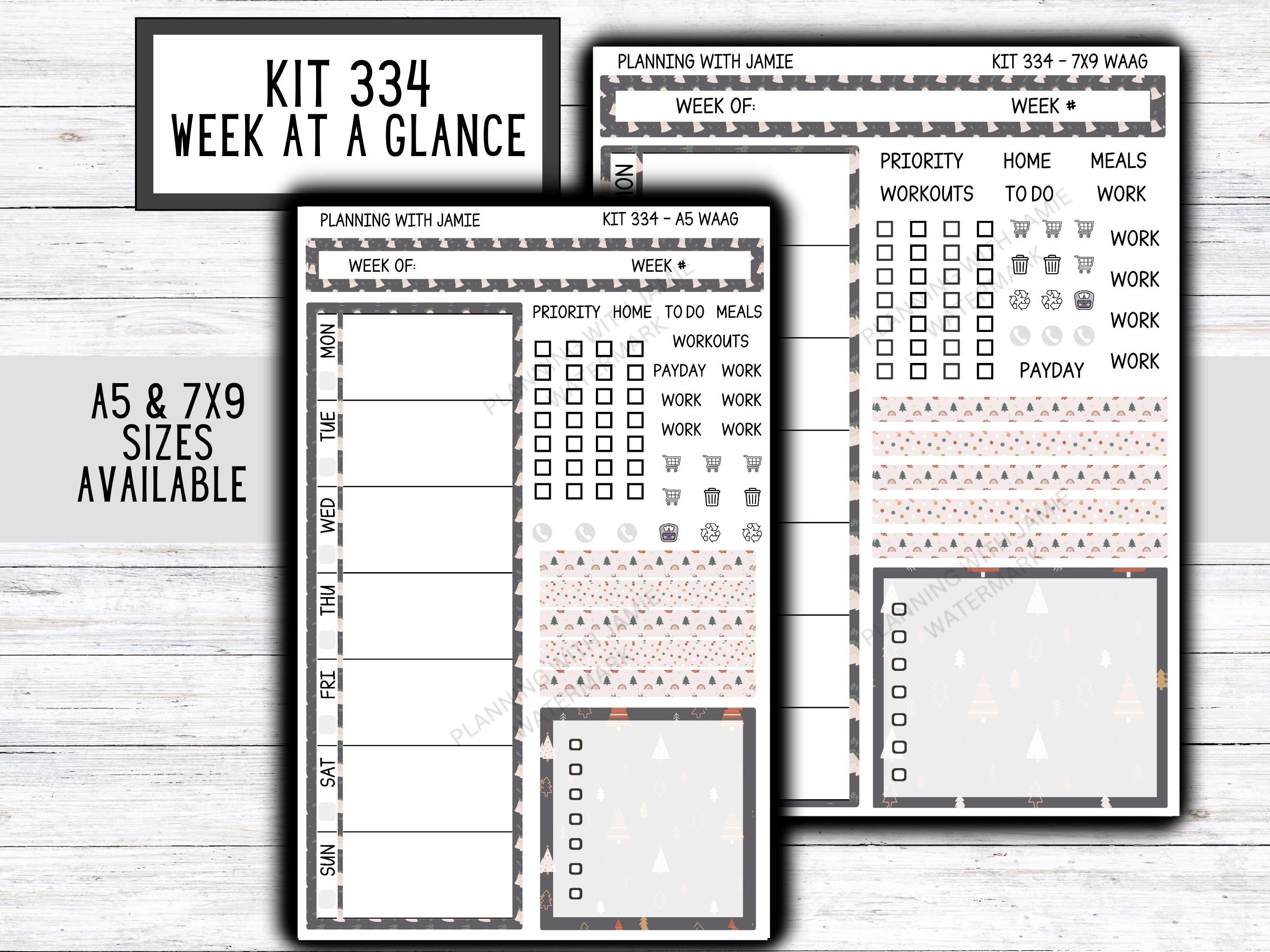 Kit 334 Week At A Glance Sticker || Week At A Glance Planner Sticker K ...