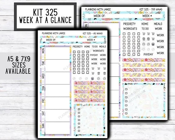 Kit 325 Week At A Glance Sticker || Week At A Glance Planner Sticker K ...